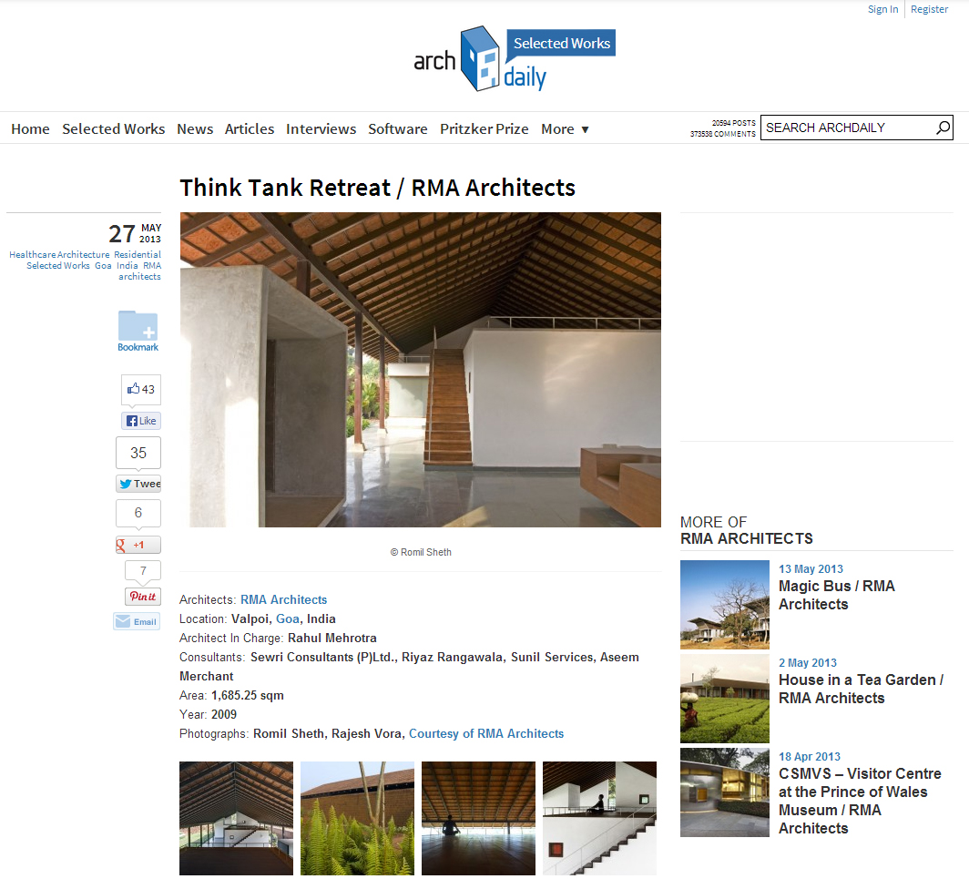 Think Tank featured on ArchDaily | RMA Architects